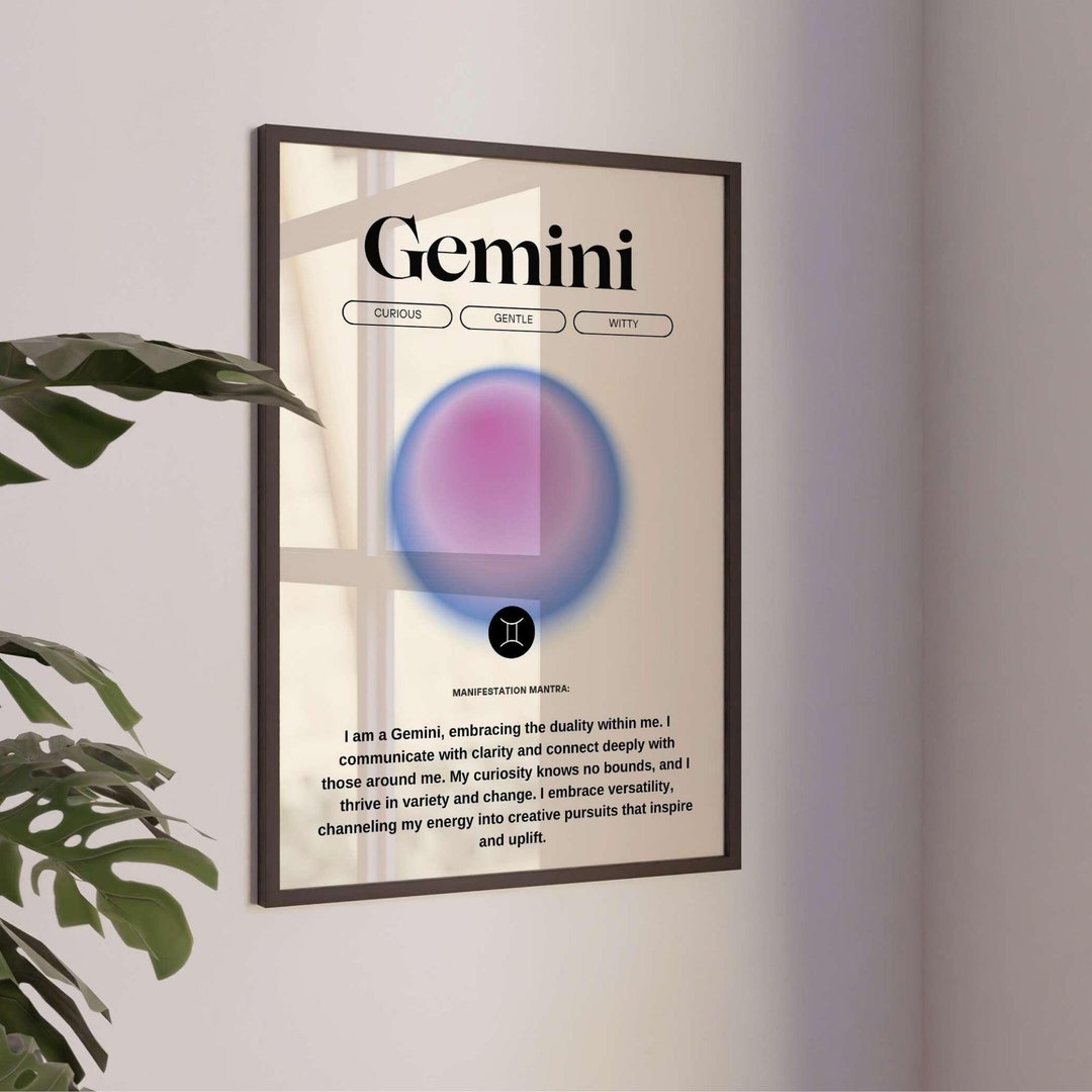 Gemini Wall Art | Manifestation Print | Astrology Wall Art | Zodiac Art ...