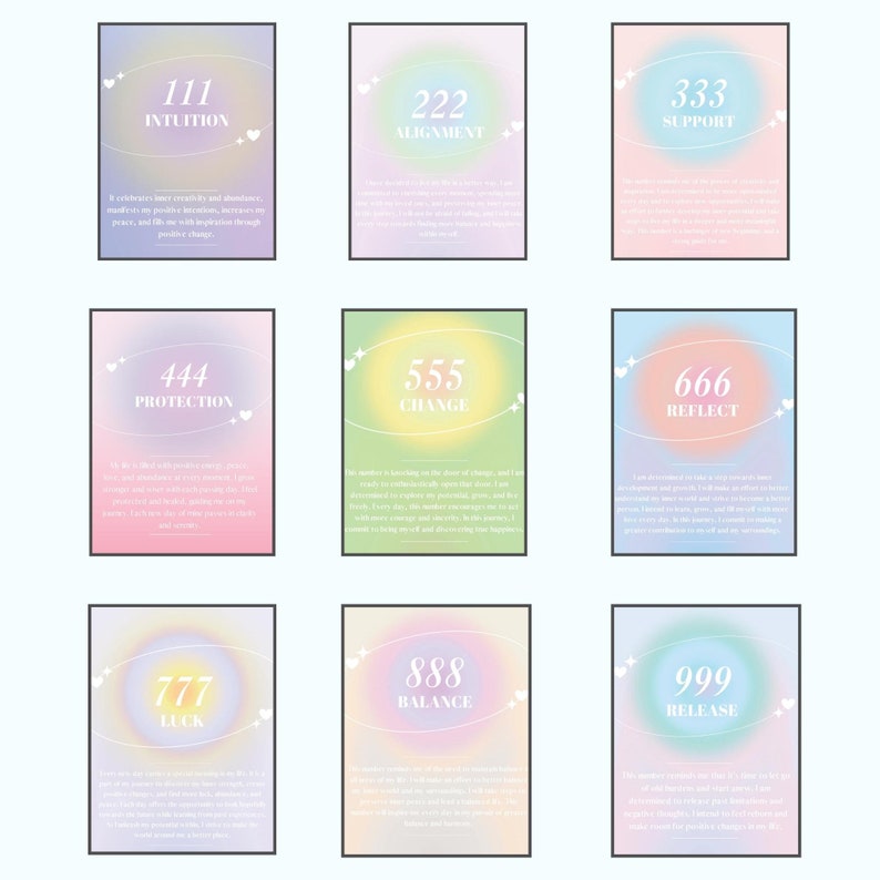 45 signes étoiles et impressions de nombres angéliques MEGA - Etsy France