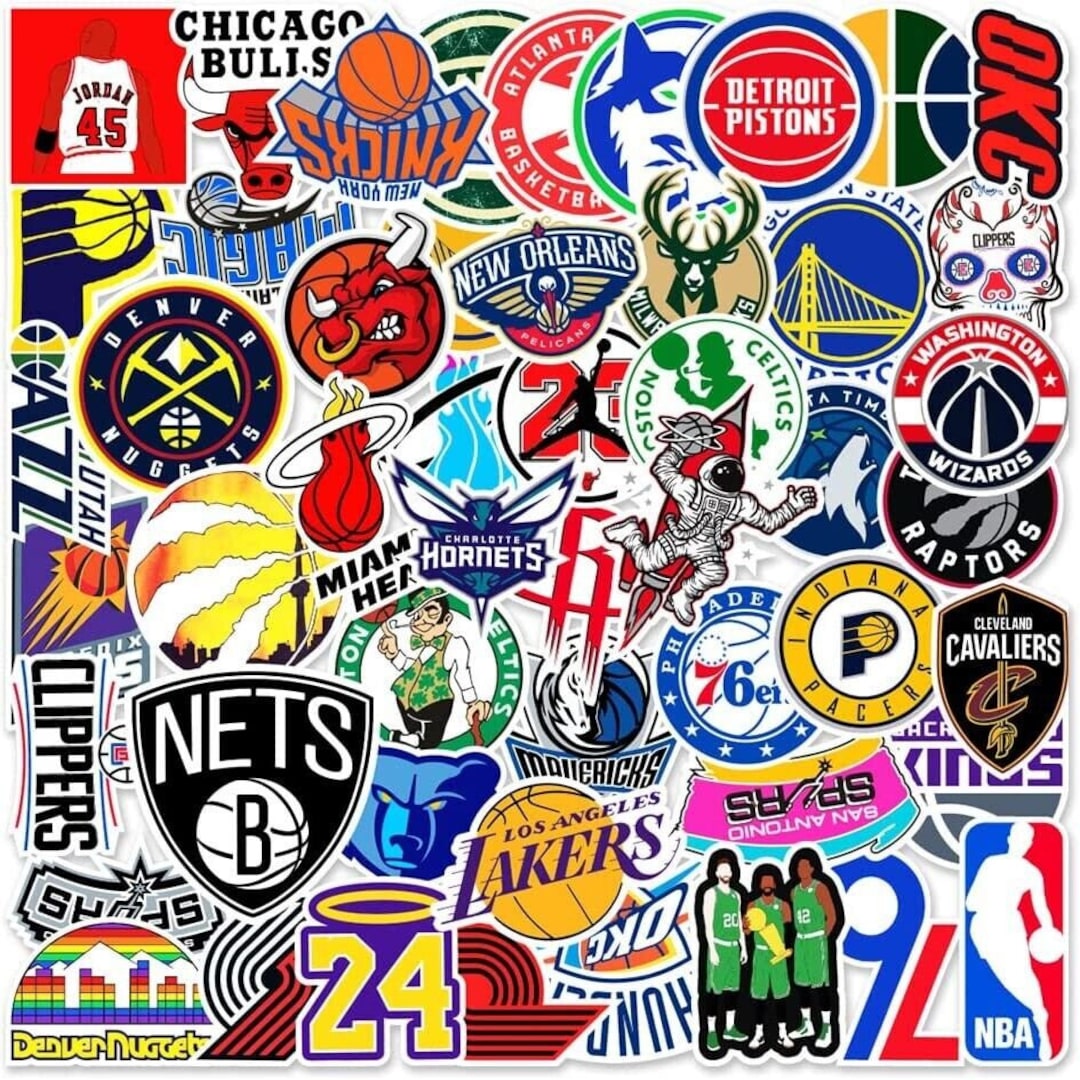 50 Nba Basketball Nba Teams Logo Decals Vinyl Stickers for - Etsy UK
