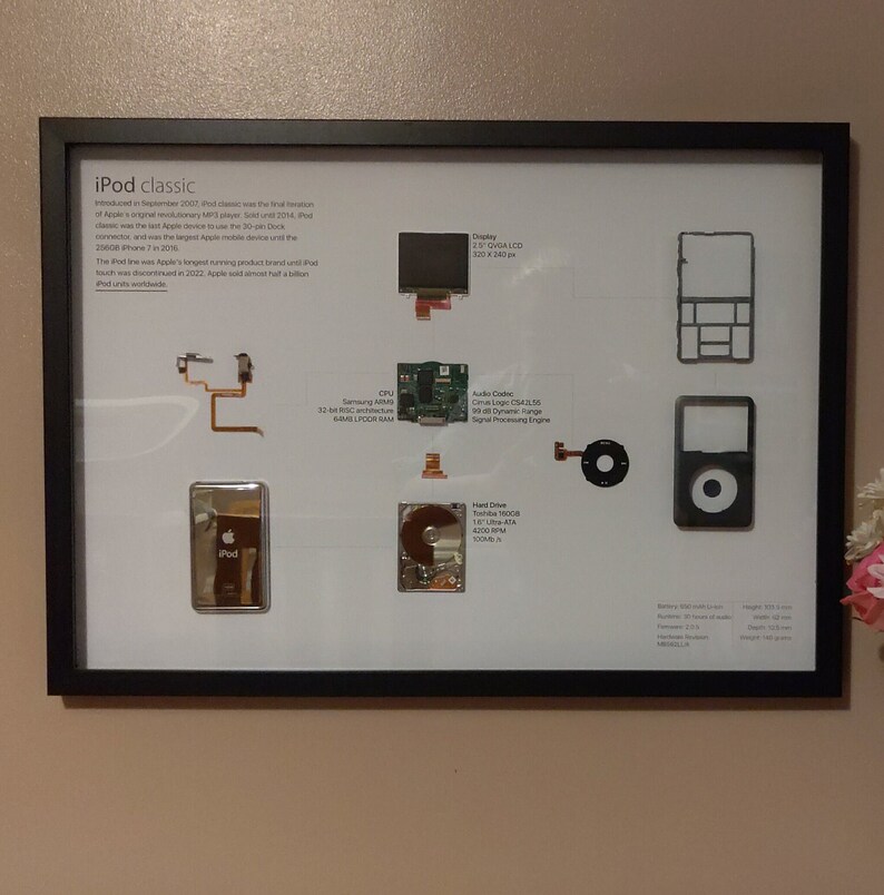 Ipod Classic Teardown 3D Artwork: Wall-mount Display - Etsy