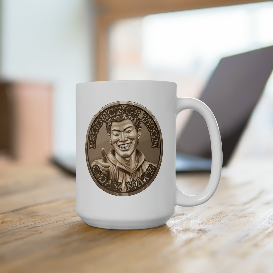 Bronze Spirit Coin 15 Oz Coffee Mug of He Who Fights With Monsters ...
