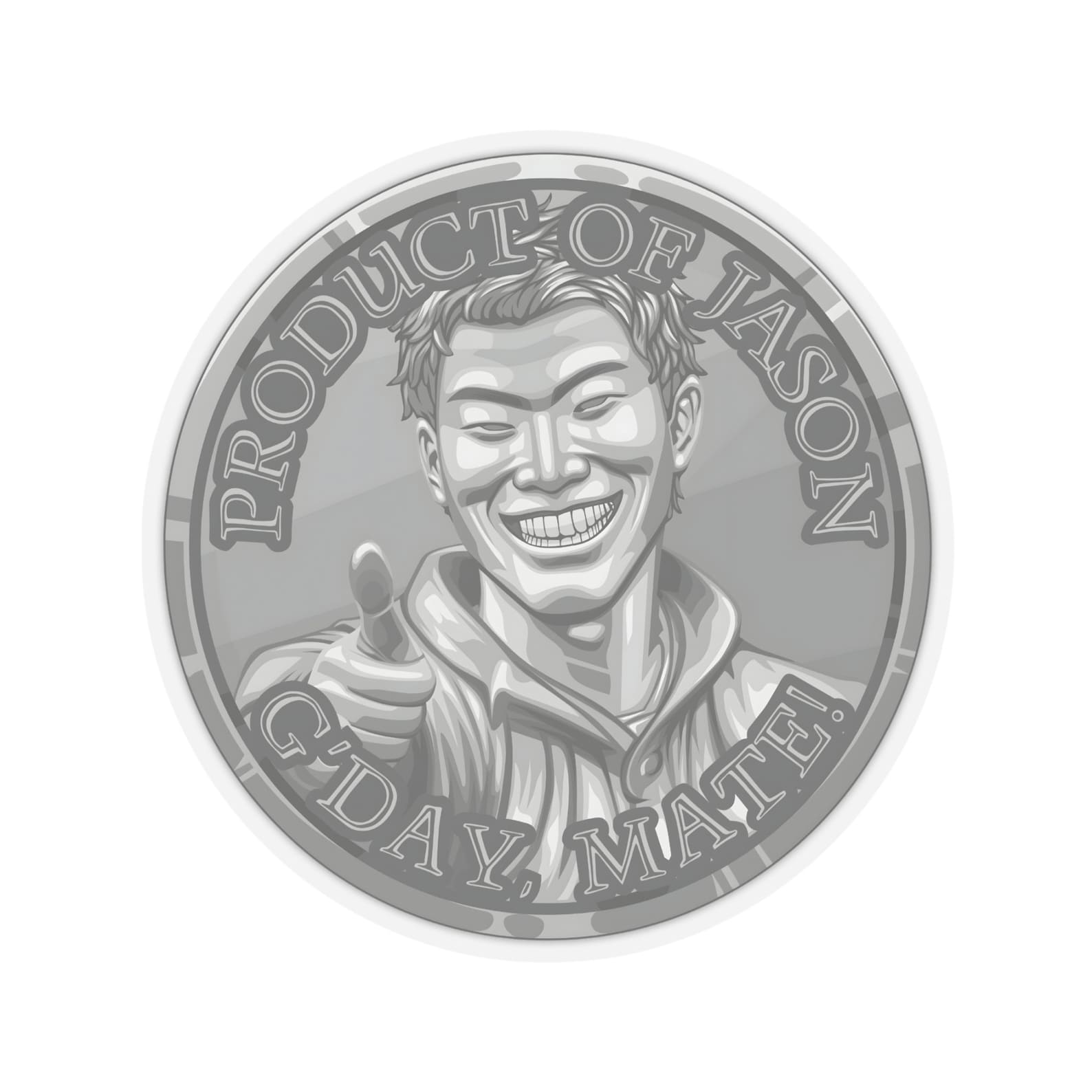 Silver Spirit Coin Sticker of He Who Fights With Monsters Jason Asano ...