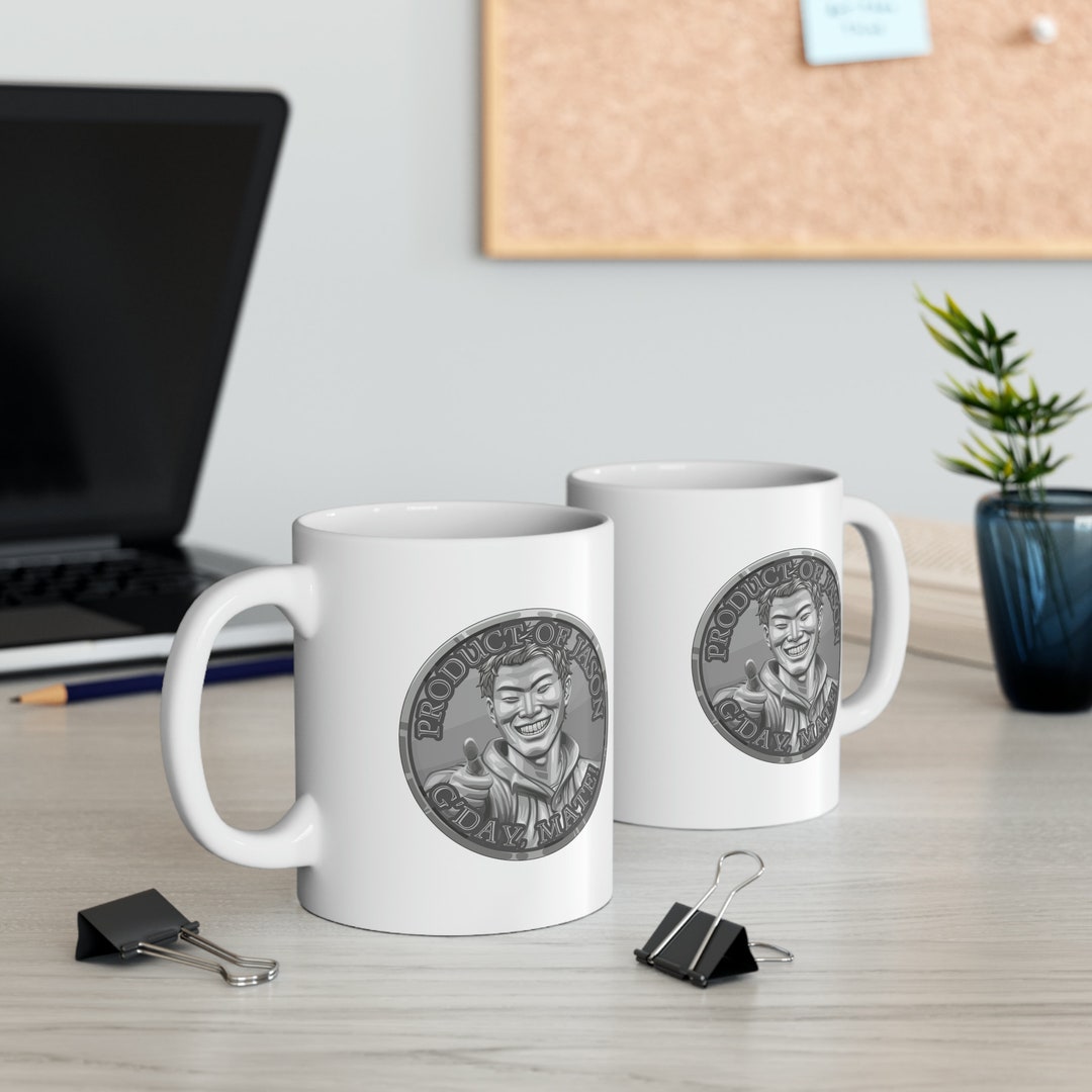 Silver Spirit Coin Coffee Mug of He Who Fights With Monsters Jason ...