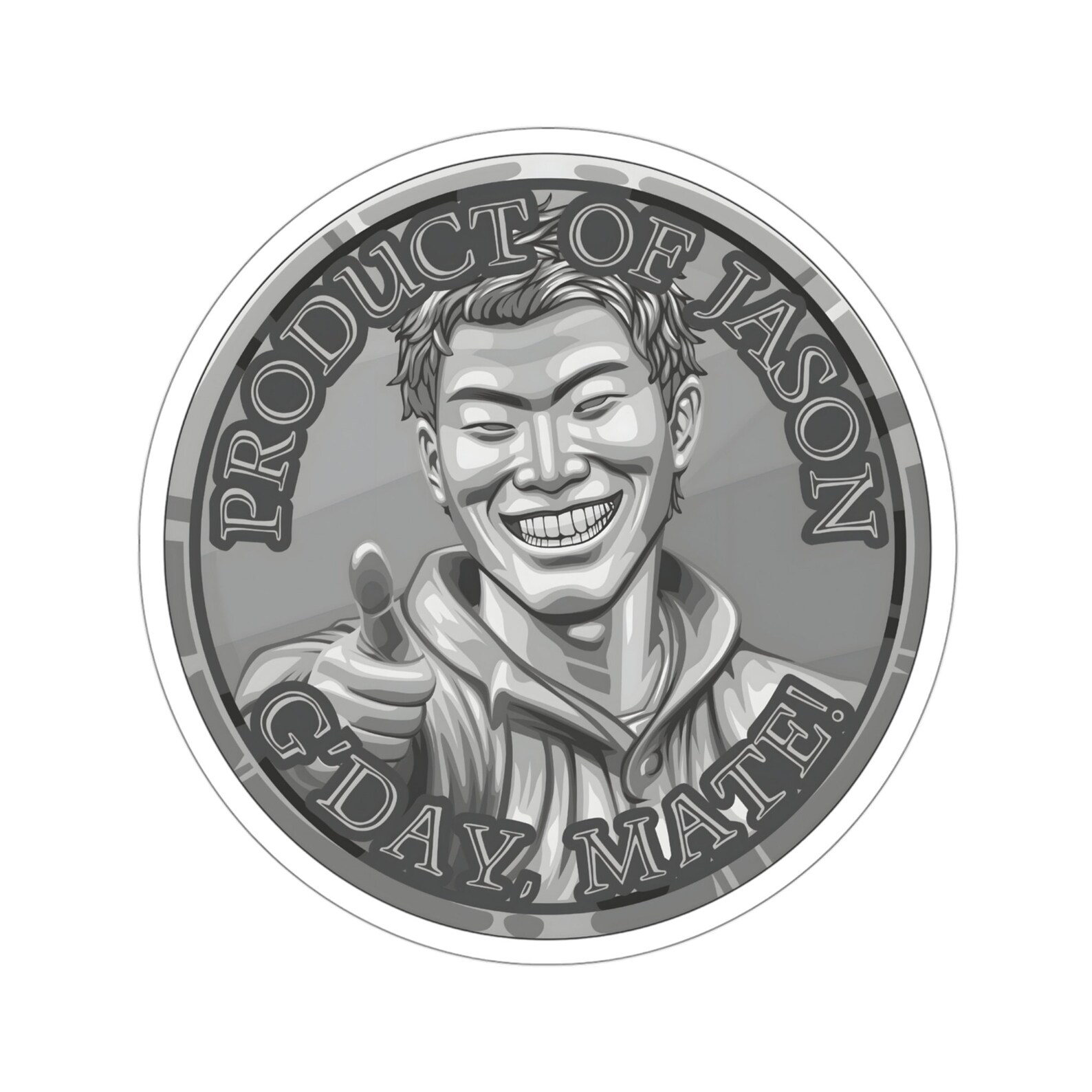 Silver Spirit Coin Sticker of He Who Fights With Monsters Jason Asano ...