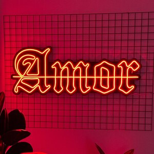 Amor Neon Sign | Night Lights Neon Signs Amor | Love Decoration ...