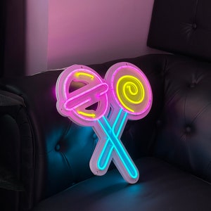 Neon Lollipops | Decor Candy Kids Room | Custom Candy Shop LED | Neon ...