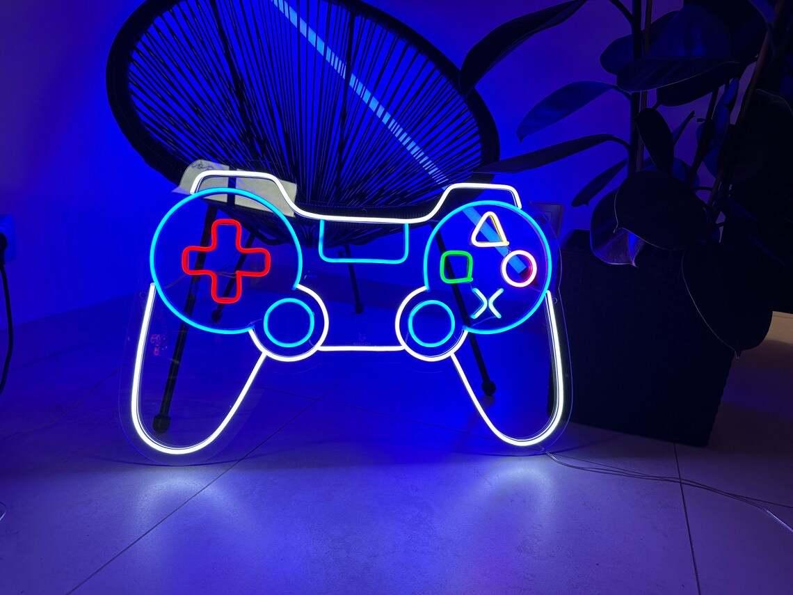Gamepad Neon Sign Gamer Custom Neon Sign Joystick Neon Sign Neon Sign ...