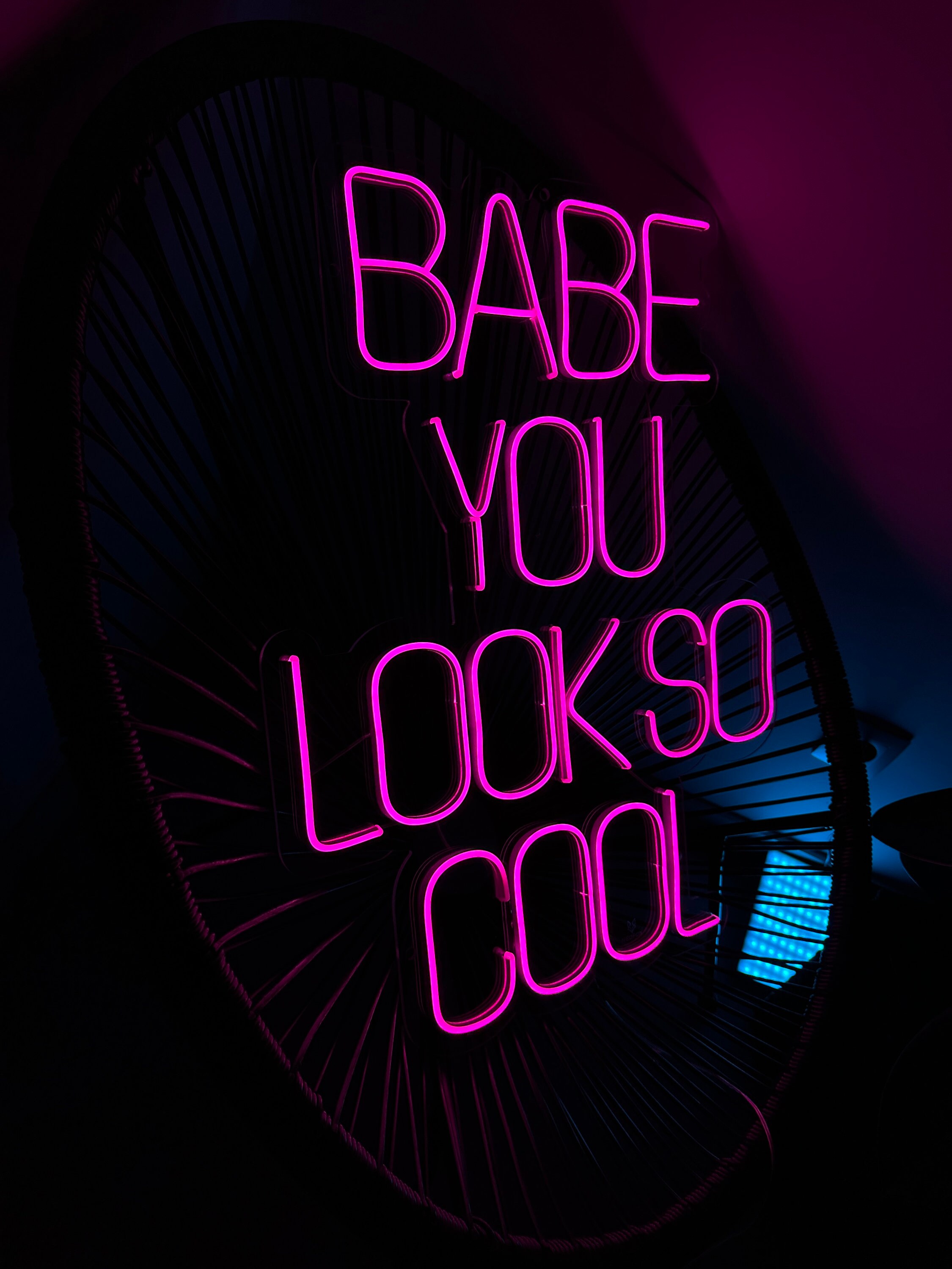 Babe You Look so Cool Neon Sign | Neon Sign Wall Decor | Custom Logo ...