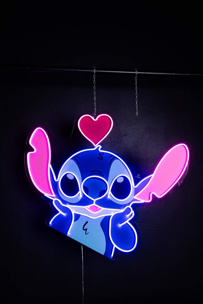 Characters From the Cartoons | Stitch Neon Sign | Wall Light | Sign ...