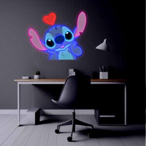 Characters From the Cartoons | Stitch Neon Sign | Wall Light | Sign ...