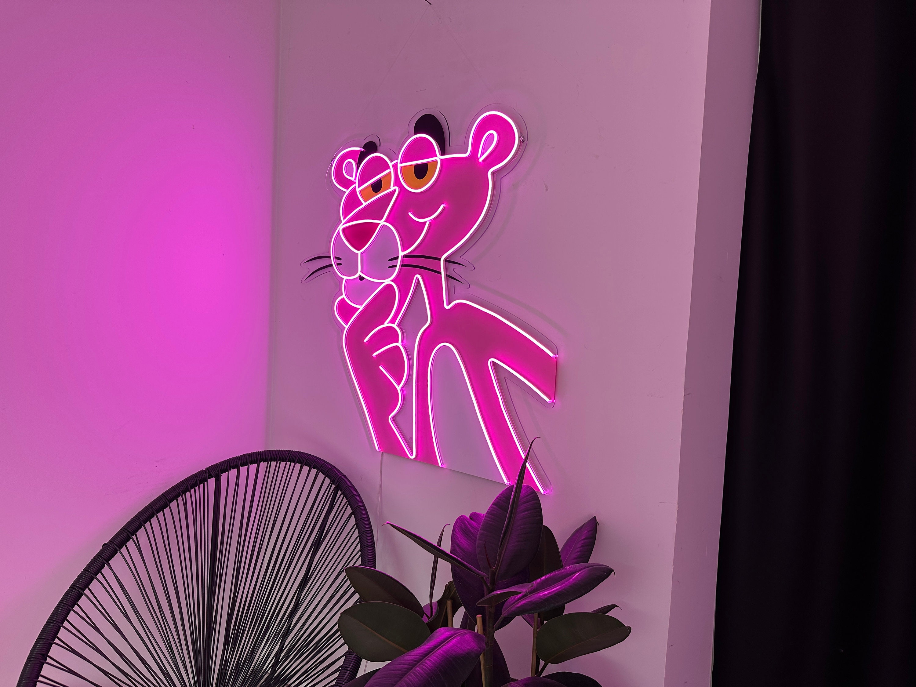 Pink Panther Neon Sign Pink Panther Decor Custom Neon Signs Panther Led ...