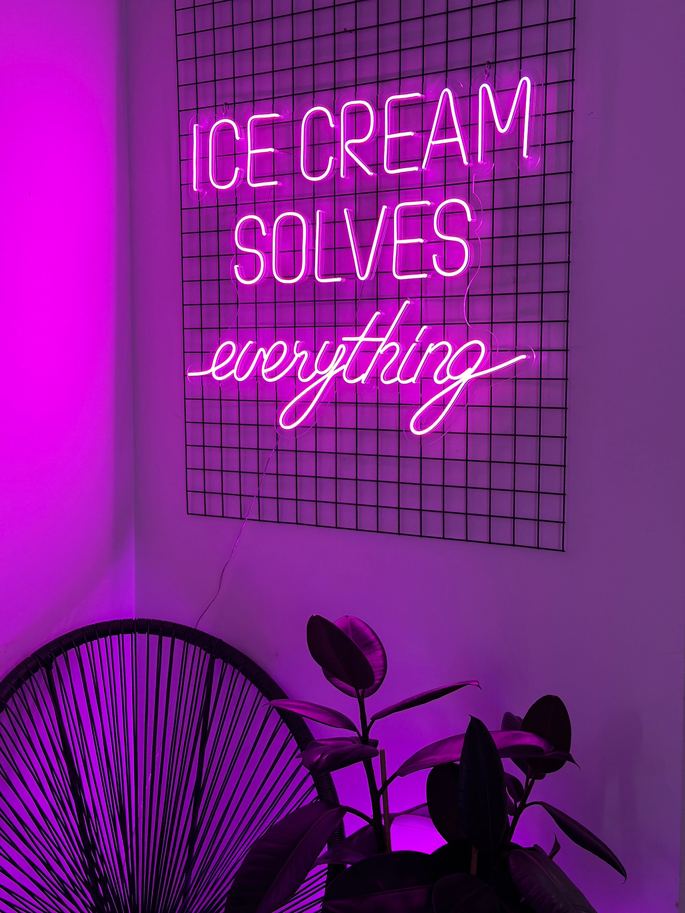Ice Cream Solves Everything Neon Sign Custom Neon LED Sign Wall Decor ...