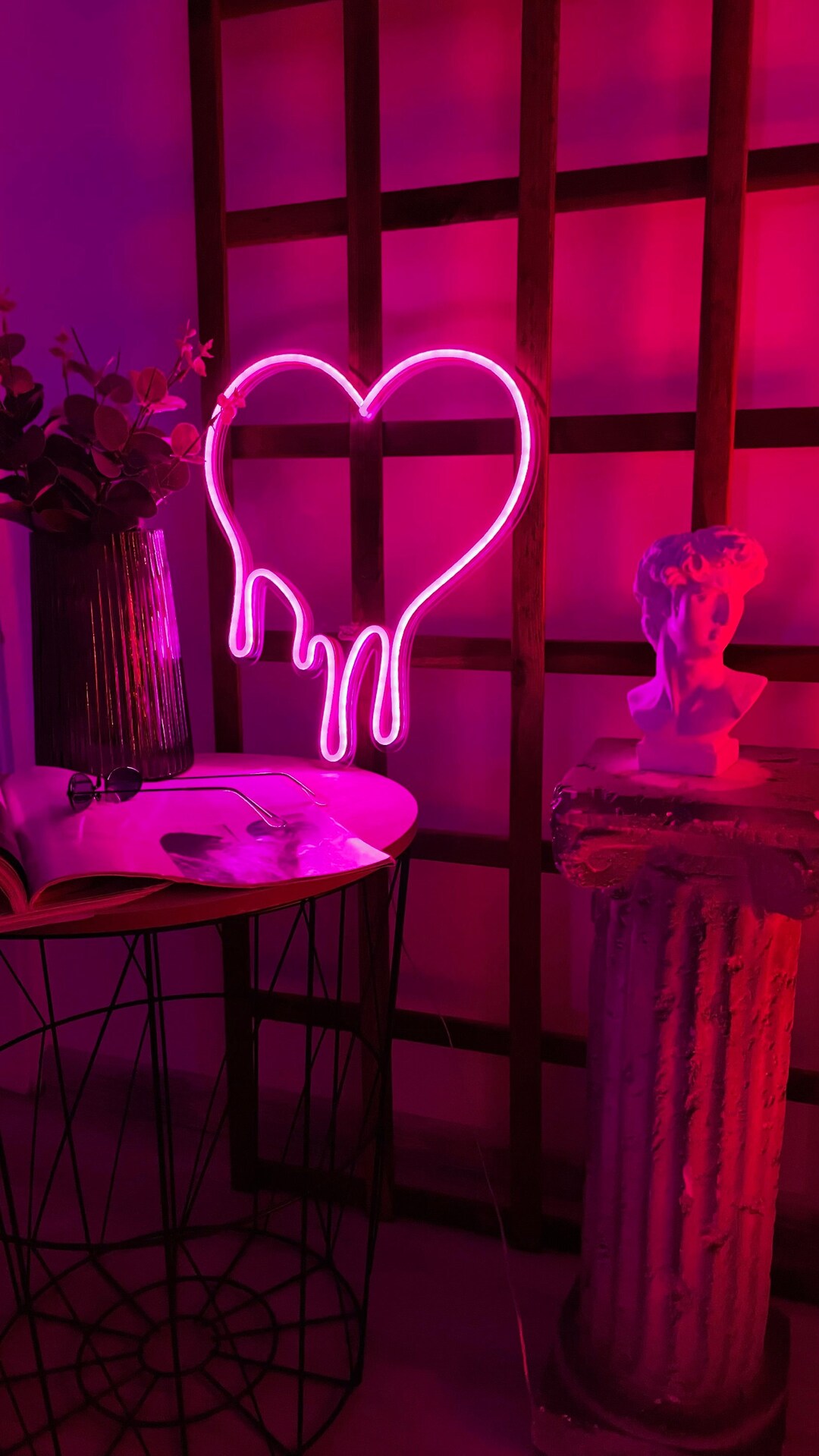 Dripping Heart Neon Sign Pink Decor Bedroom Decor Sign Bleeding Heart ...