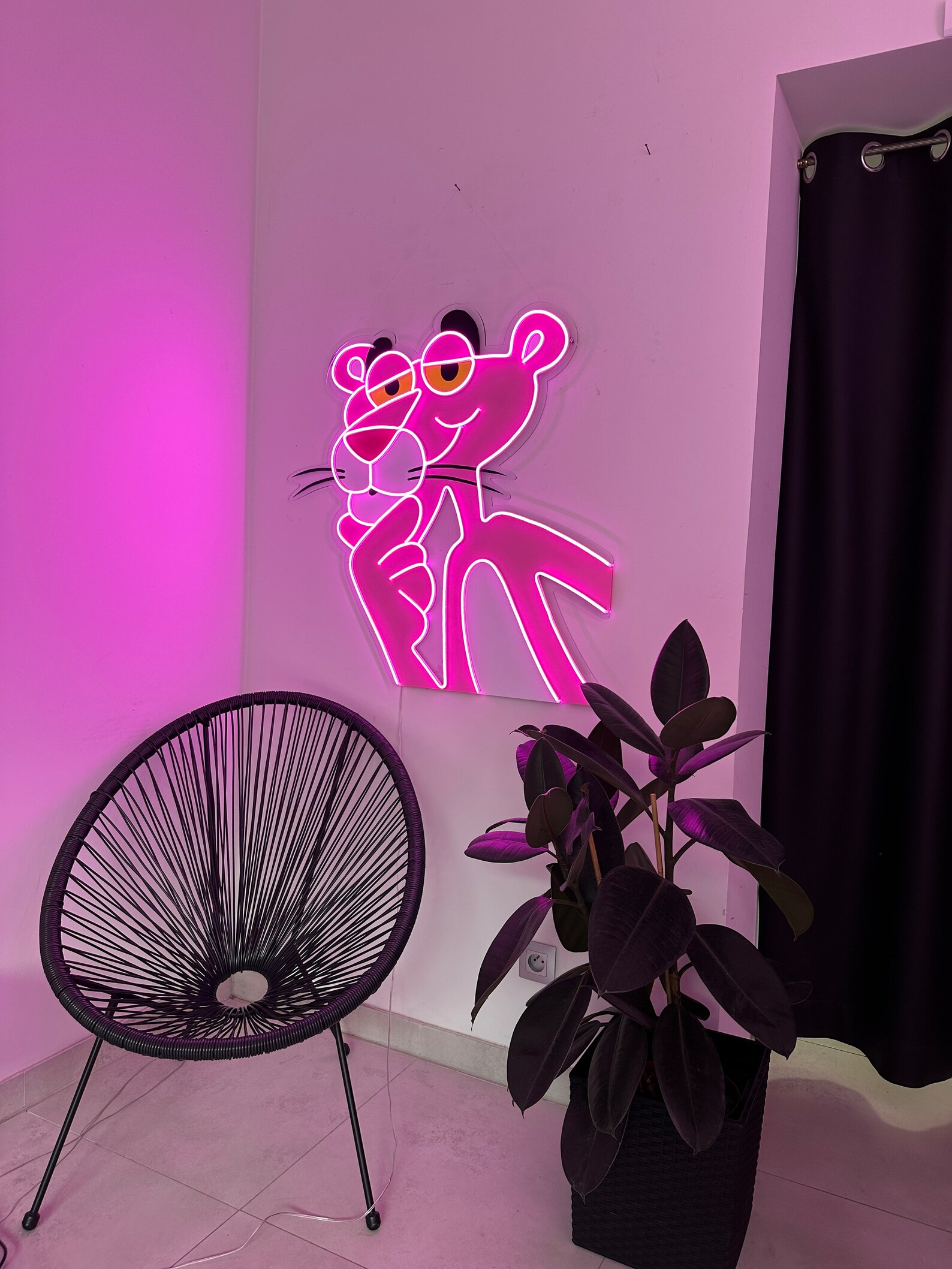 Pink Panther Neon Sign Pink Panther Decor Custom Neon Signs Panther Led ...