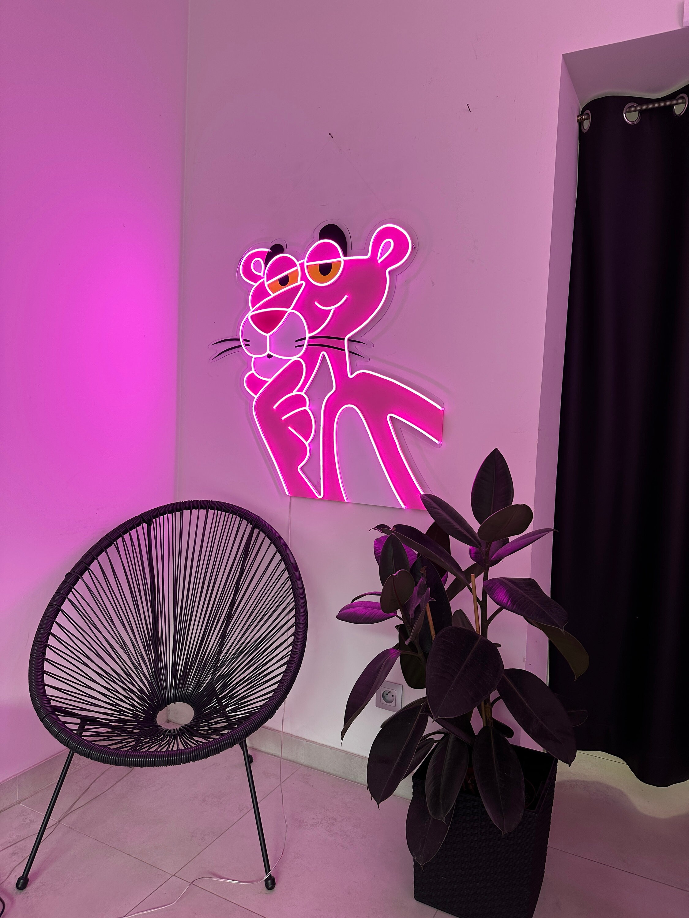 Pink Panther Neon Sign Pink Panther Decor Custom Neon Signs Panther Led ...