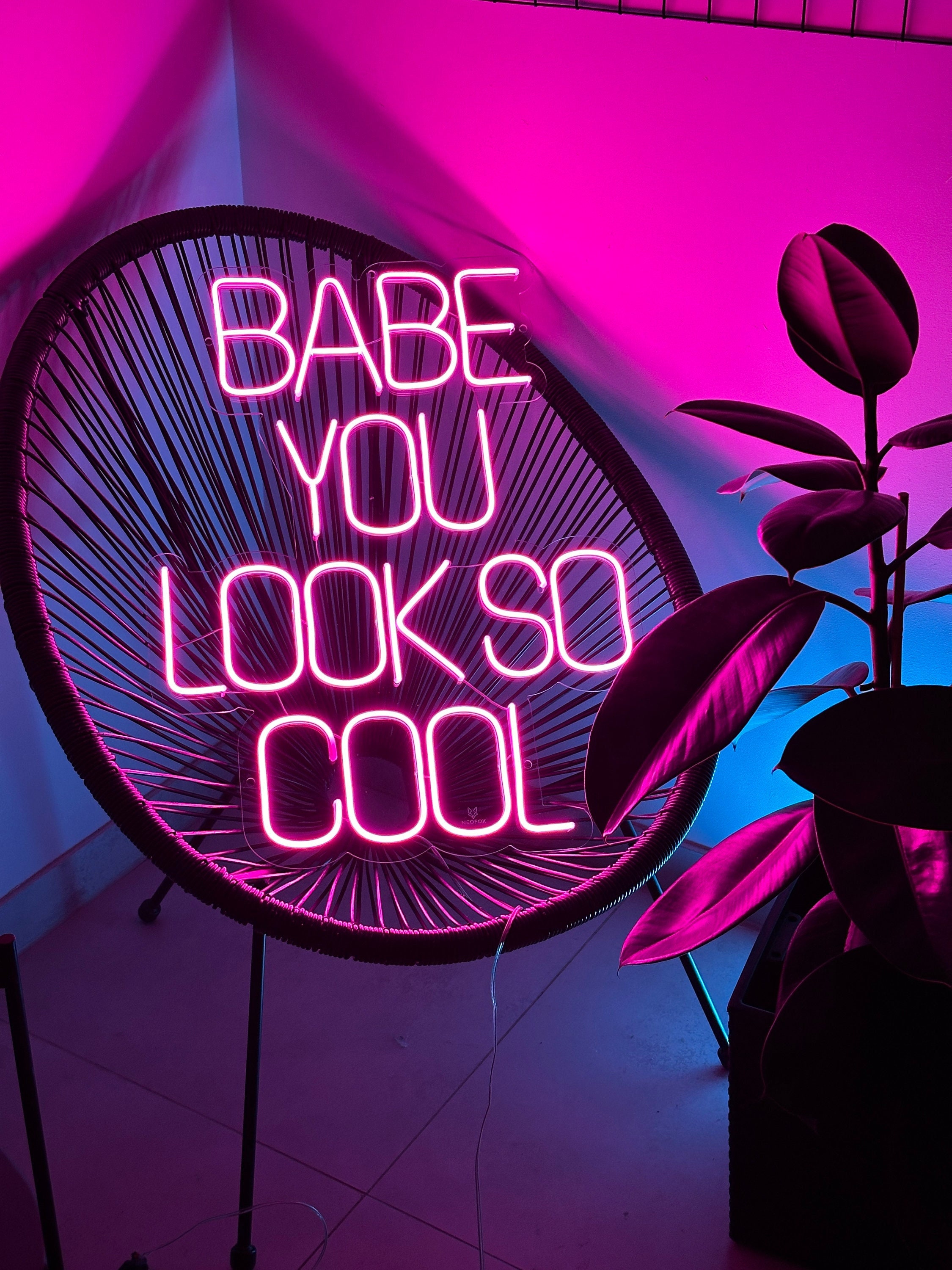 Babe You Look so Cool Neon Sign | Neon Sign Wall Decor | Custom Logo ...
