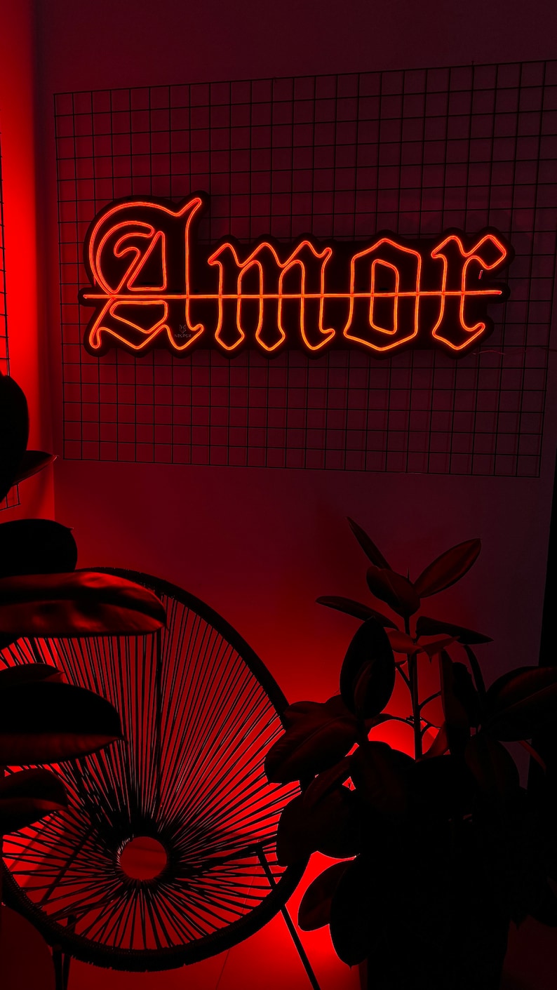 Amor Neon Sign | Night Lights Neon Signs Amor | Love Decoration ...