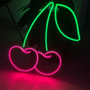 Сherry Neon Sign | Fruit Neon Light | Cake Shop Neon | Custom Berries ...