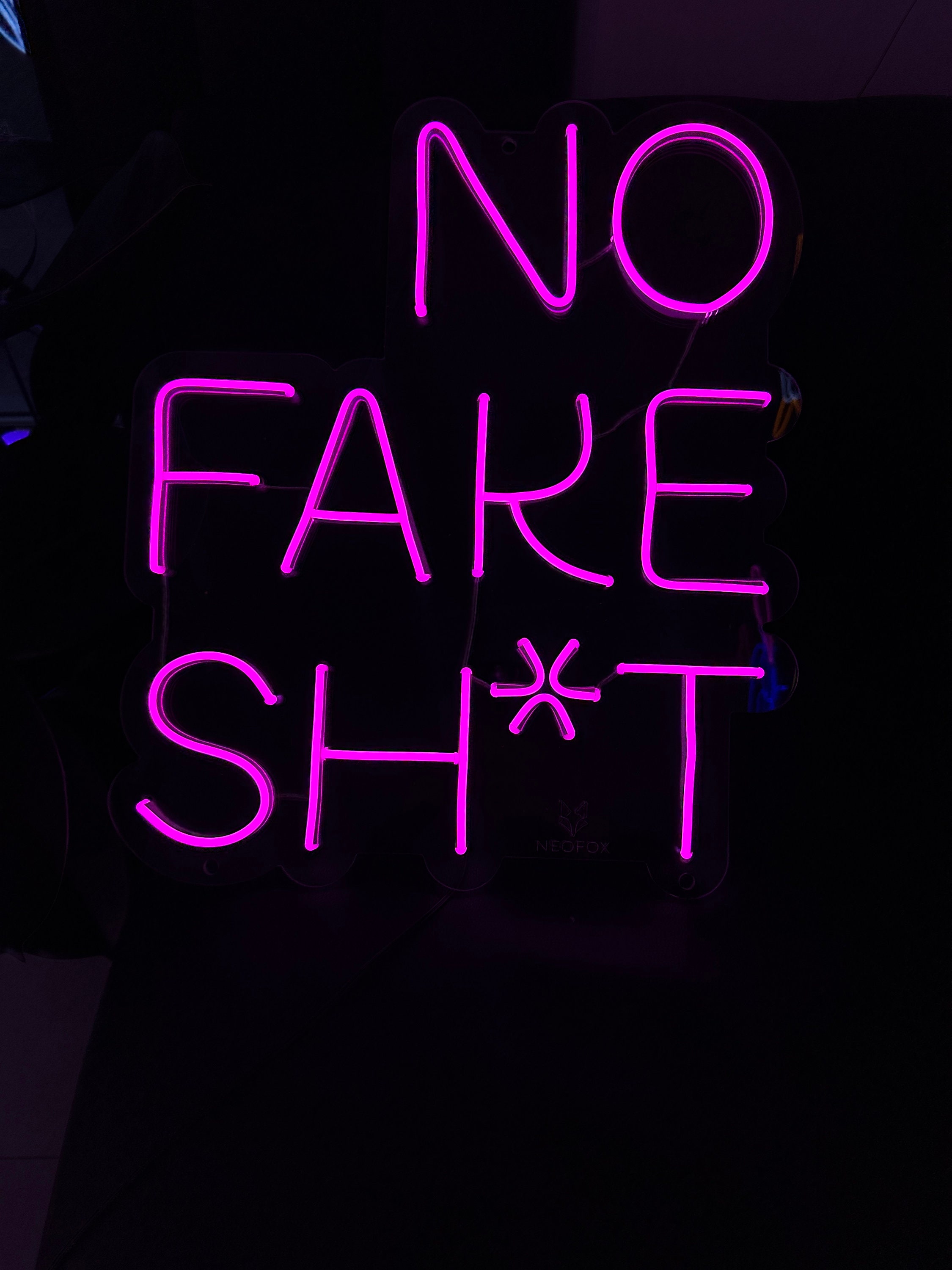 No Fake Shit Neon Sign Led Light Sign Neon Wall Bar Decor Lighting ...