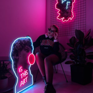 Is This Art Neon Sign | David Bubble Gum Neon Sign | Michelangelo's ...
