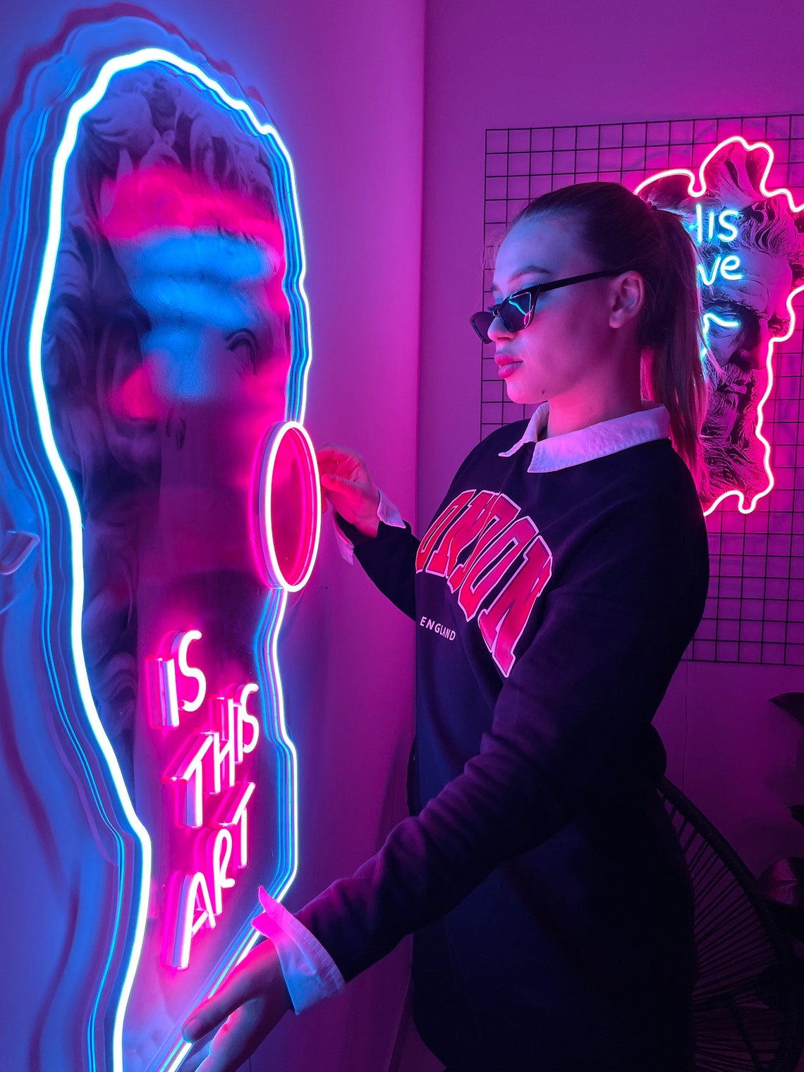 Is This Art Neon Sign David Bubble Gum Neon Sign Michelangelo's David ...