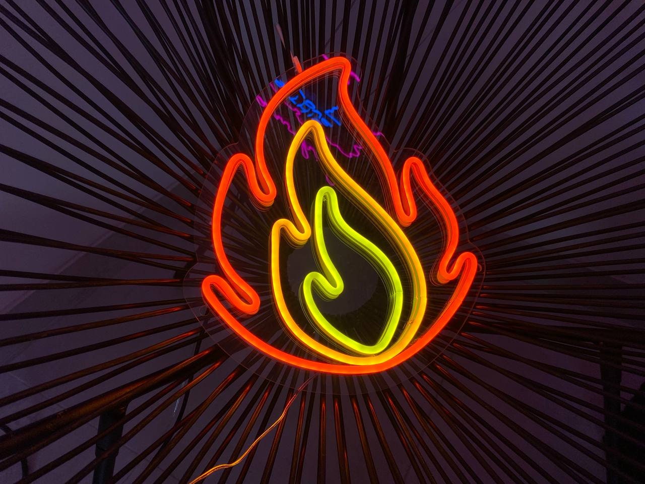 Fire LED Neon Sign | Flame Neon Wall Art | Fire Neon Sign | Fire Led ...