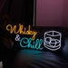 Whiskey and Chill Neon | Whisky Bar Neon Sign | Neon Sign Cocktails Bar ...