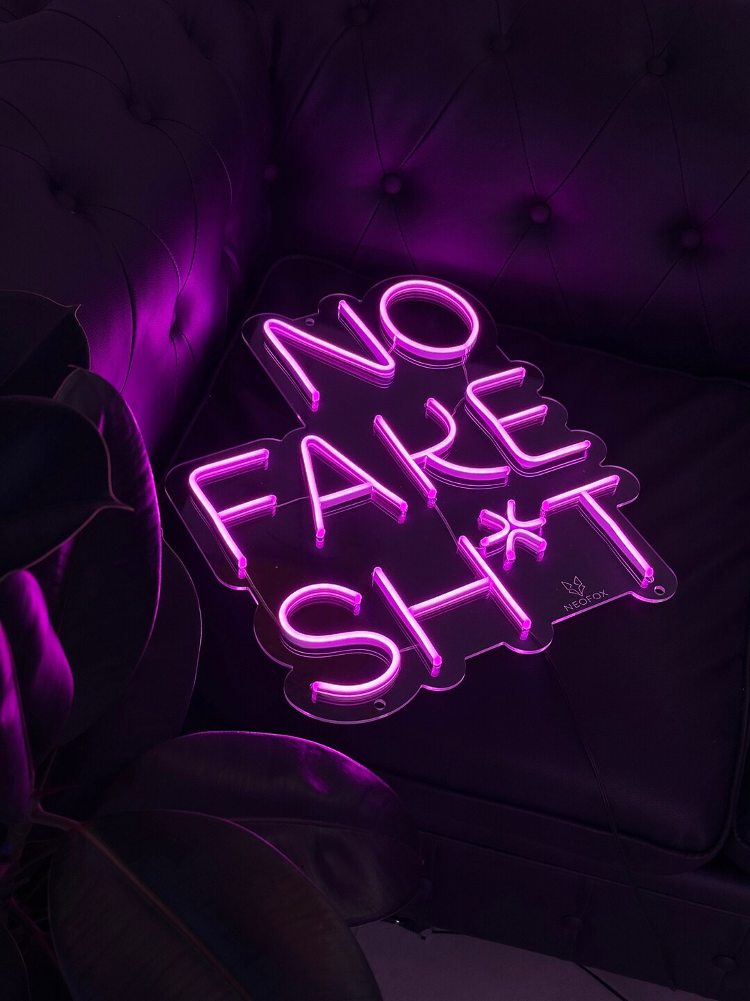 No Fake Shit Neon Sign | Led Light Sign Neon | Wall Bar Decor ...