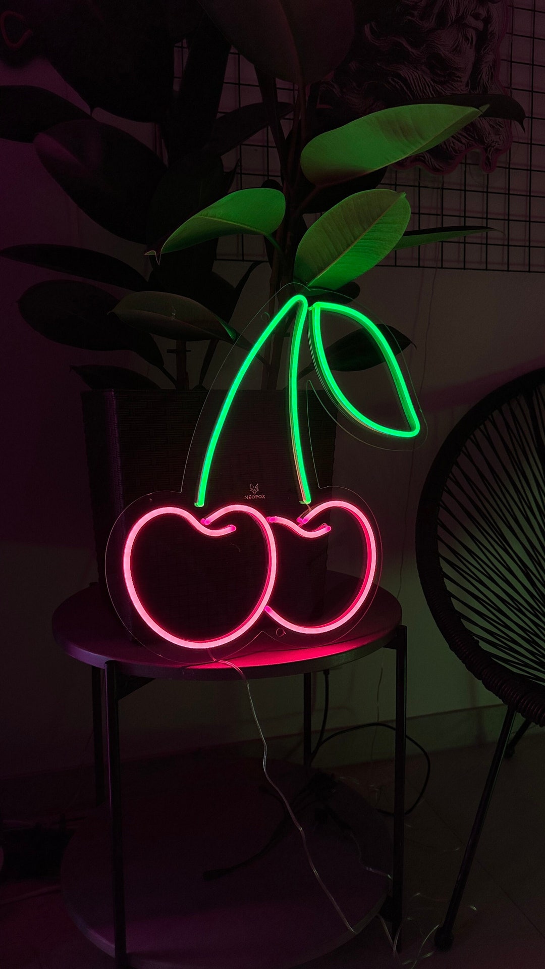Сherry Neon Sign | Fruit Neon Light | Cake Shop Neon | Custom Berries ...