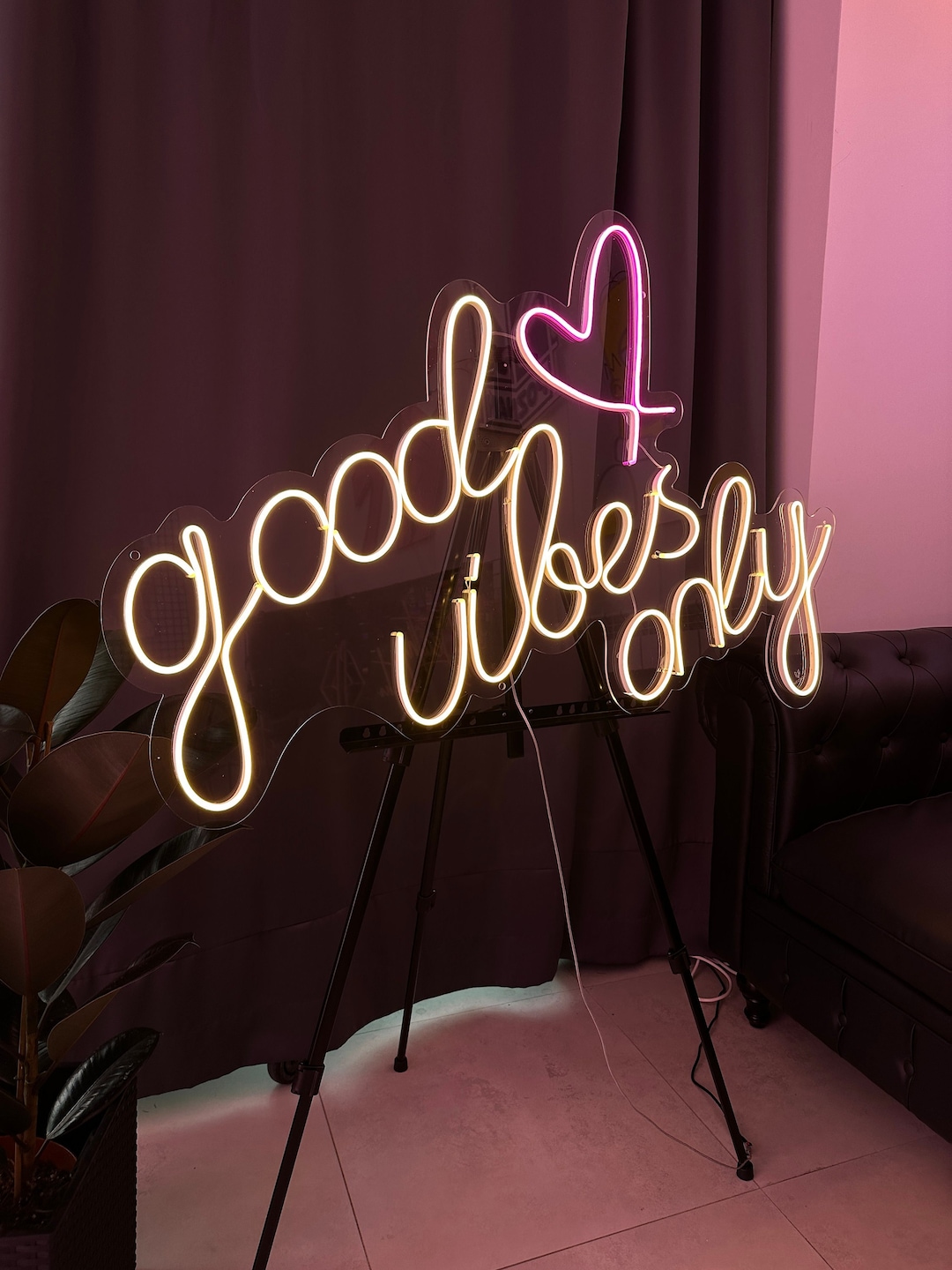 Good Vibes Only Neon Sign | Customizable Neon Sign | Custom Good Vibes ...