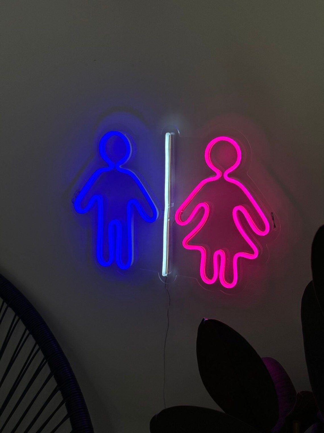 Male Women Toilet LED Light Neon Sign | WC Restroom Neon Sign | WC Door ...