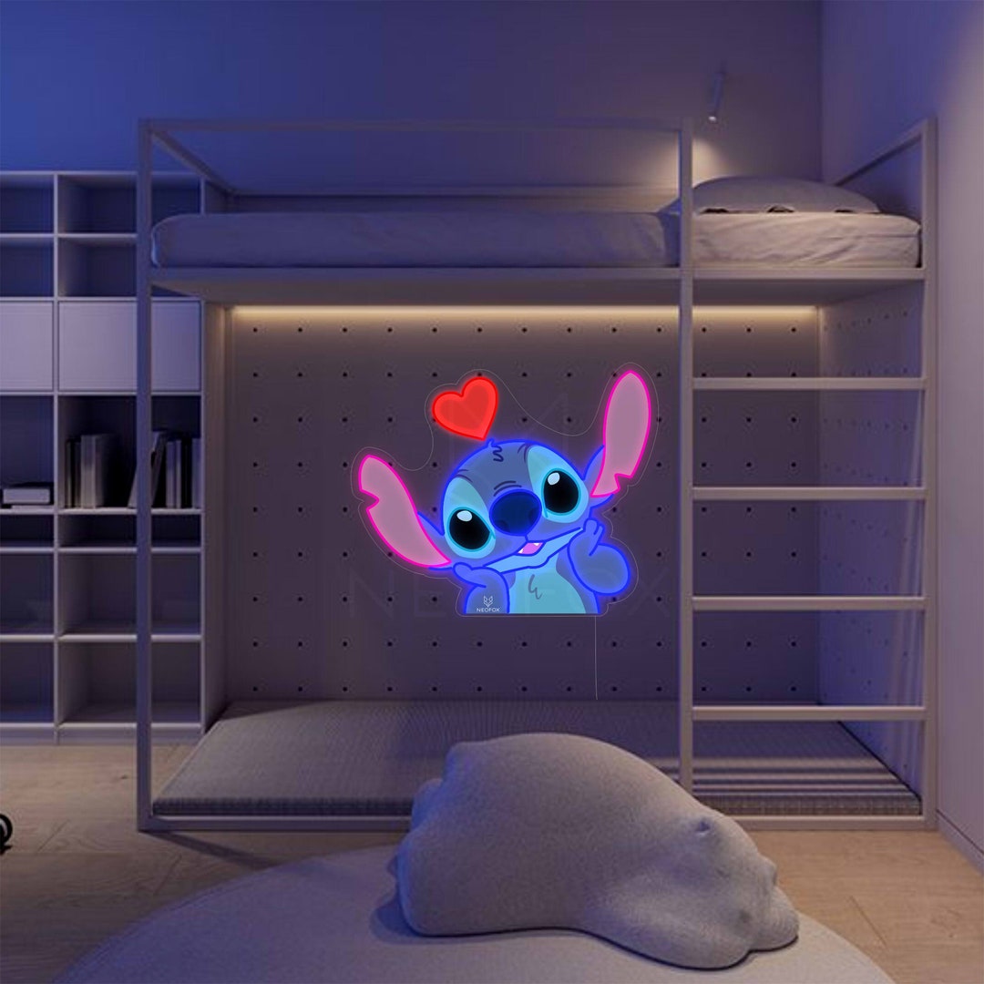 Characters From the Cartoons | Stitch Neon Sign | Wall Light | Sign ...