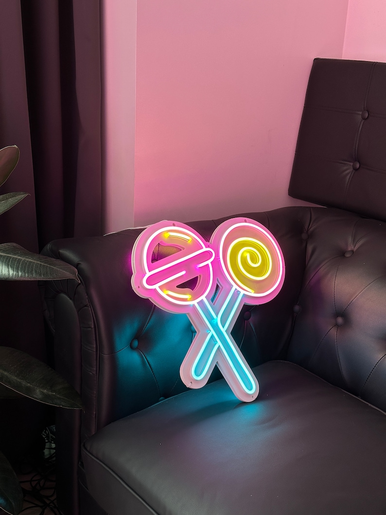 Neon Lollipops Decor Candy Kids Room Custom Candy Shop LED Neon ...
