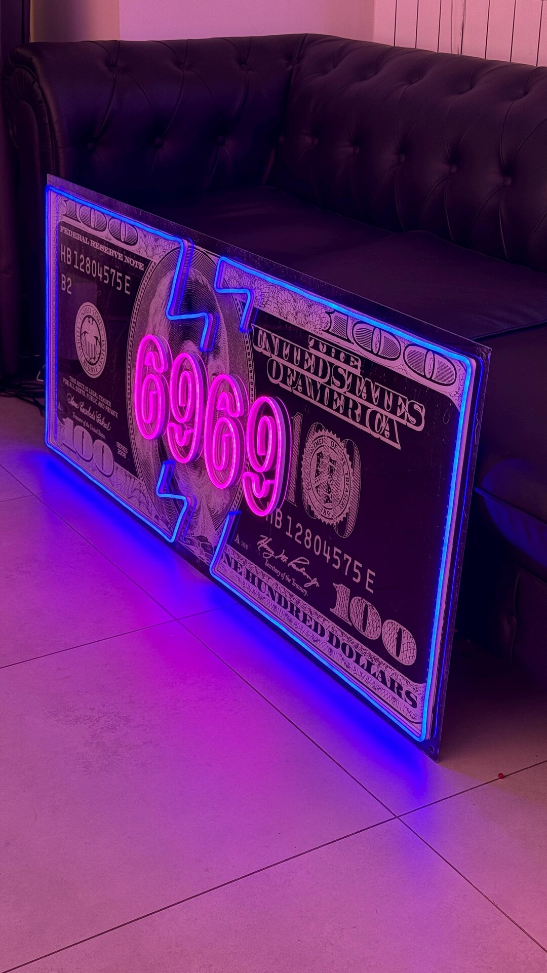 Art Neon Sign Cash | Cash Led Sign | Cash 6969 Neon Sign | Neon Dollar ...