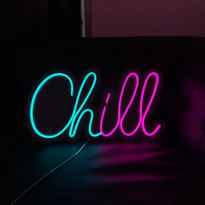 Neon Sign Chill | Night Lights Neon Signs Chill | Chill Room Decor ...
