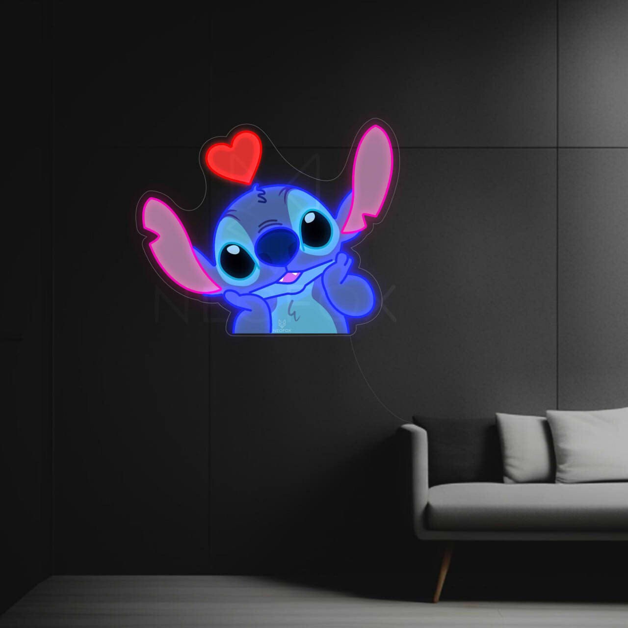 Characters From the Cartoons Stitch Neon Sign Wall Light Sign Lilo and ...