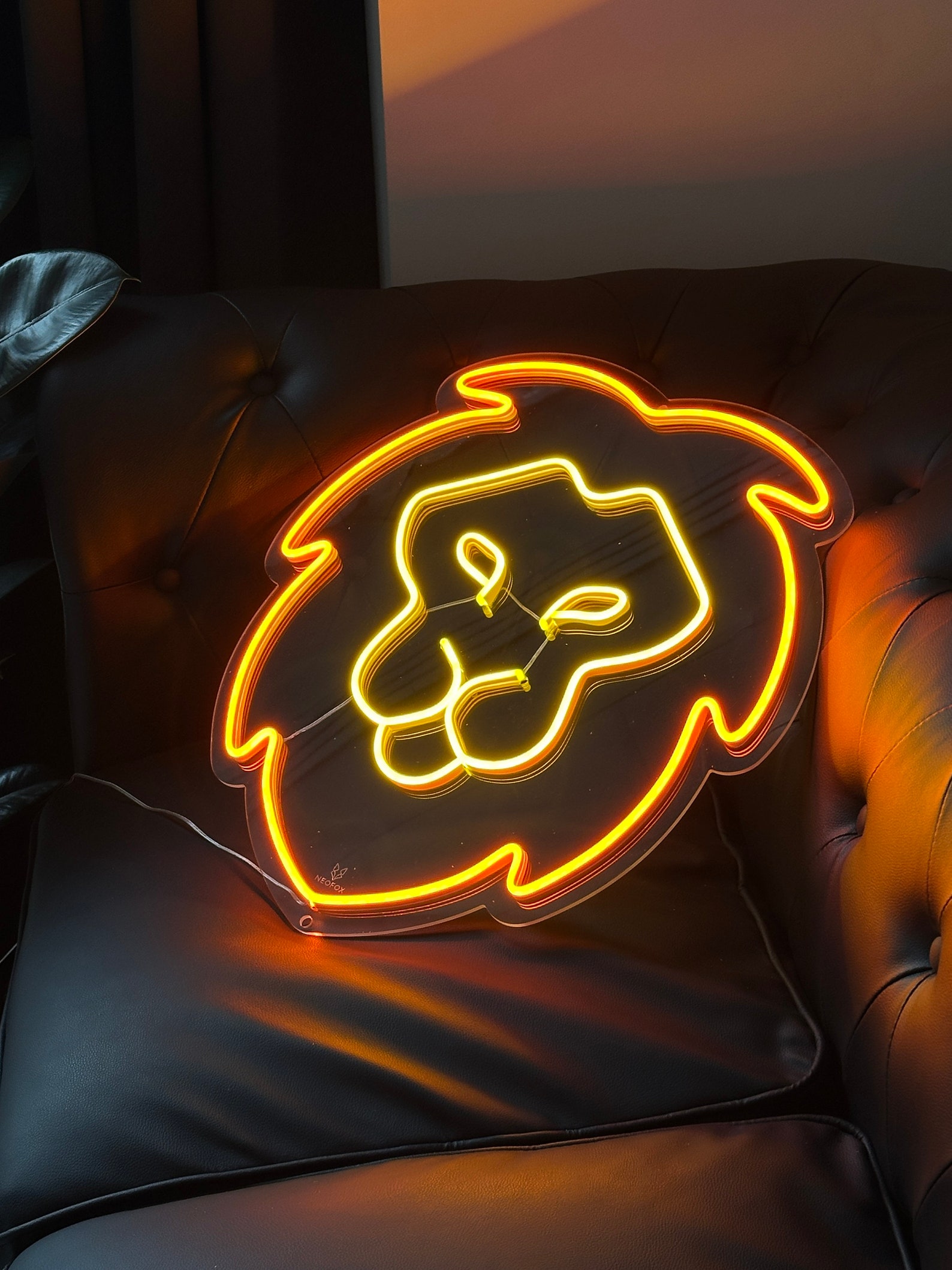 Lion Neon Sign | Art Neon Light Lion Head | Customizable Animal Neon ...