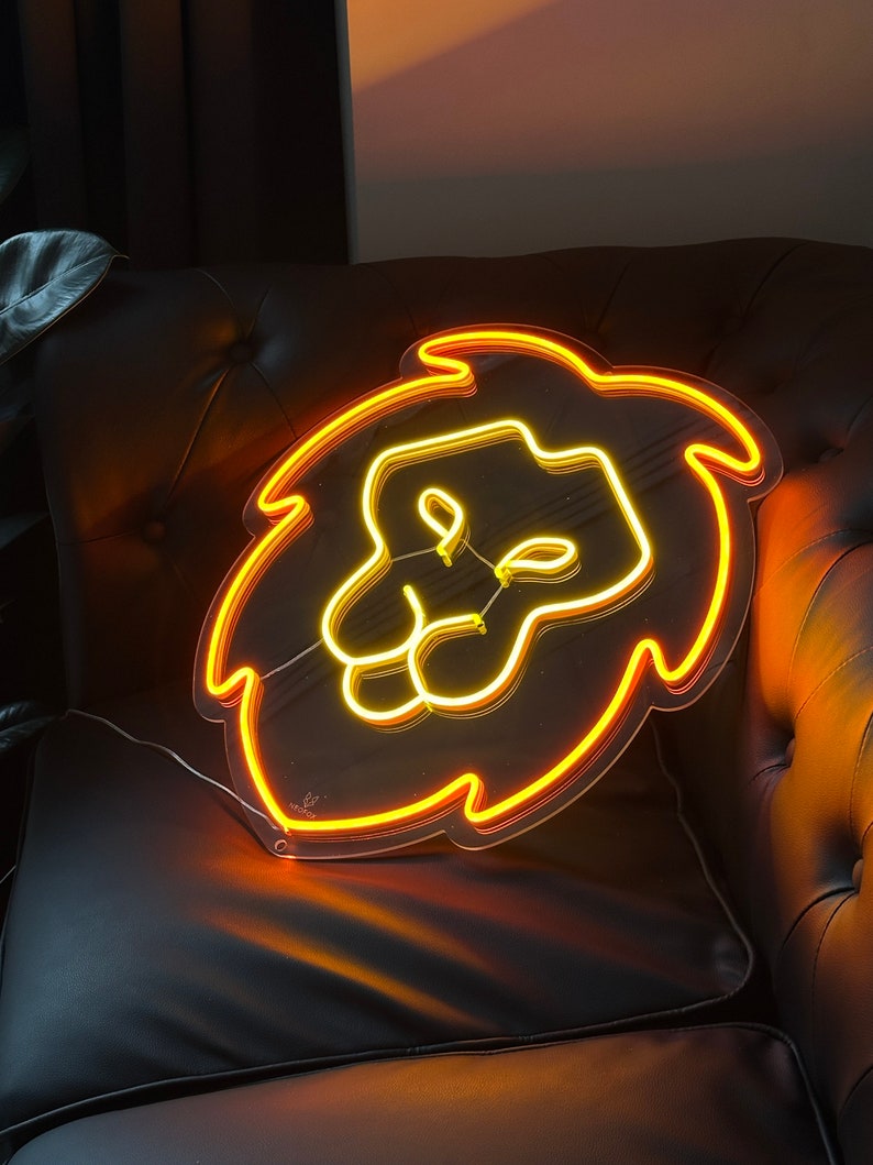Lion Neon Sign | Art Neon Light Lion Head | Customizable Animal Neon ...