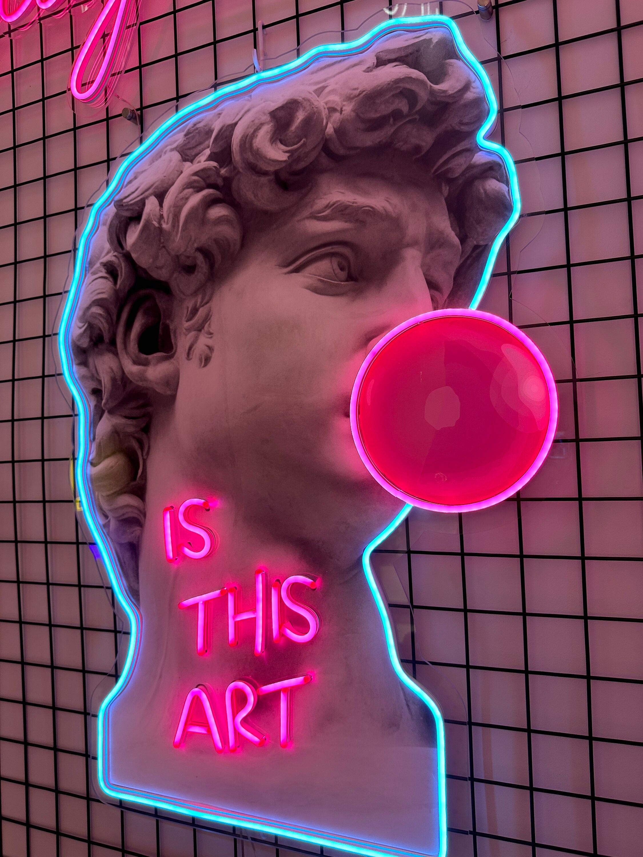 Is This Art Neon Sign David Bubble Gum Neon Sign Michelangelo's David ...