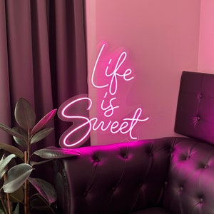 Life is Sweet Neon Sign | Wedding Decor LED | Neon Sweet Light Sign ...