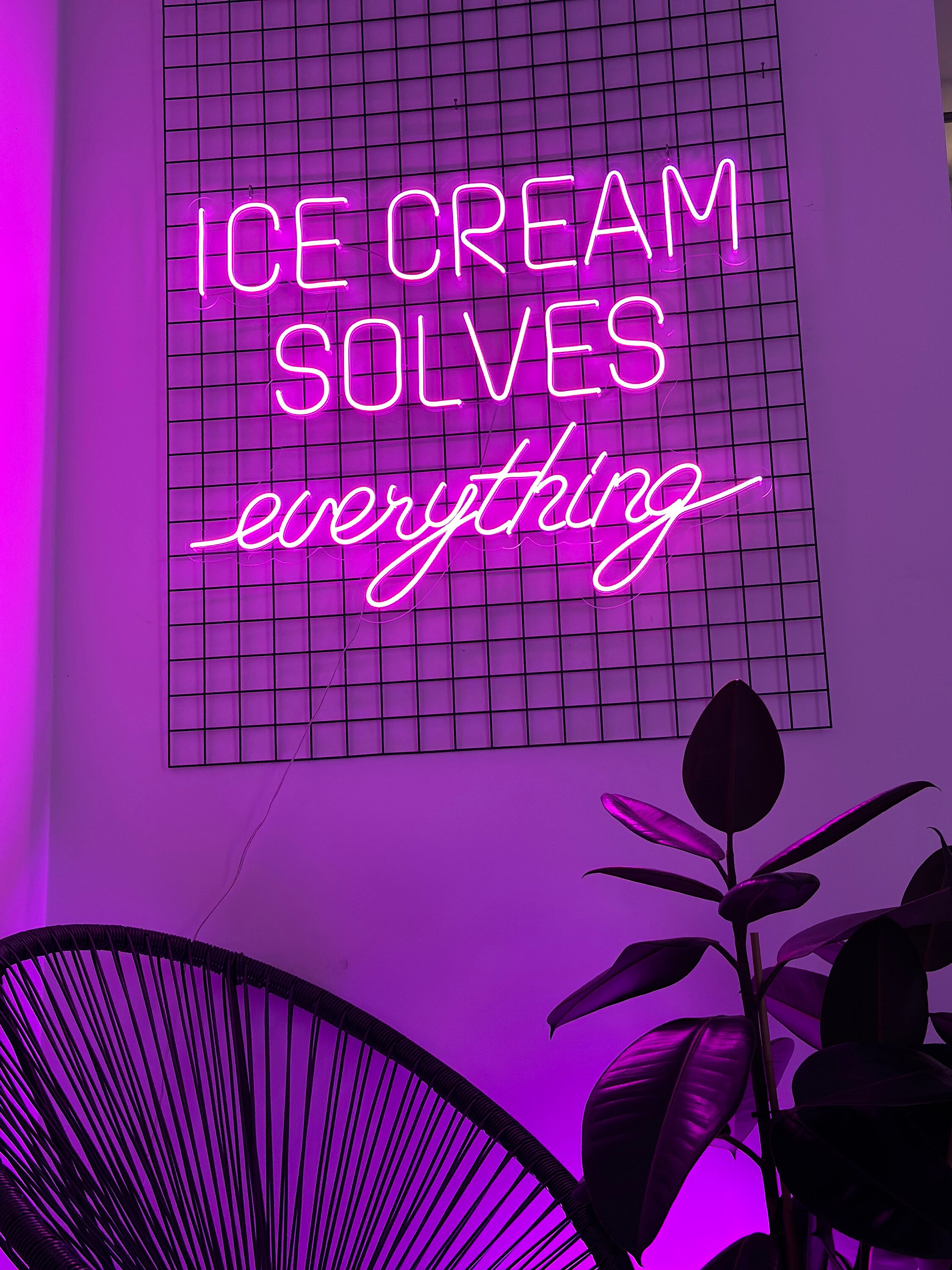 Ice Cream Solves Everything Neon Sign Custom Neon LED Sign Wall Decor ...