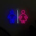 Male Women Toilet LED Light Neon Sign | WC Restroom Neon Sign | WC Door ...