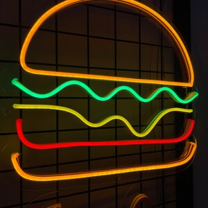 Burger Neon Sign | Hamburger Decoration Led Sign | Burger Restaurant ...