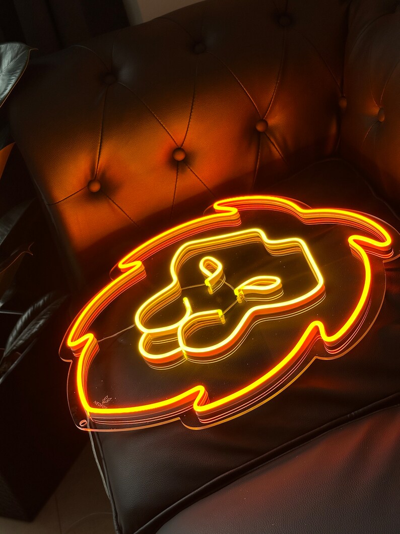 Lion Neon Sign | Art Neon Light Lion Head | Customizable Animal Neon ...