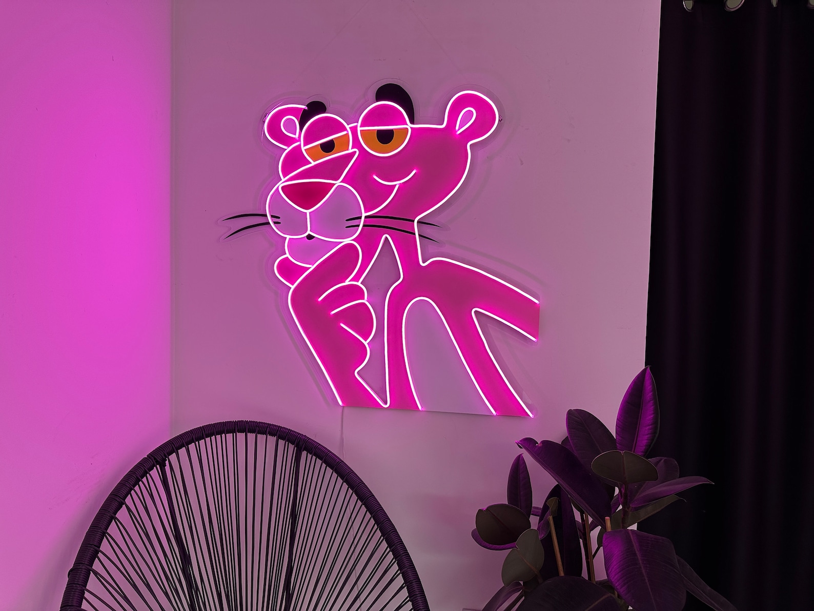 Pink Panther Neon Sign Pink Panther Decor Custom Neon Signs Panther Led ...