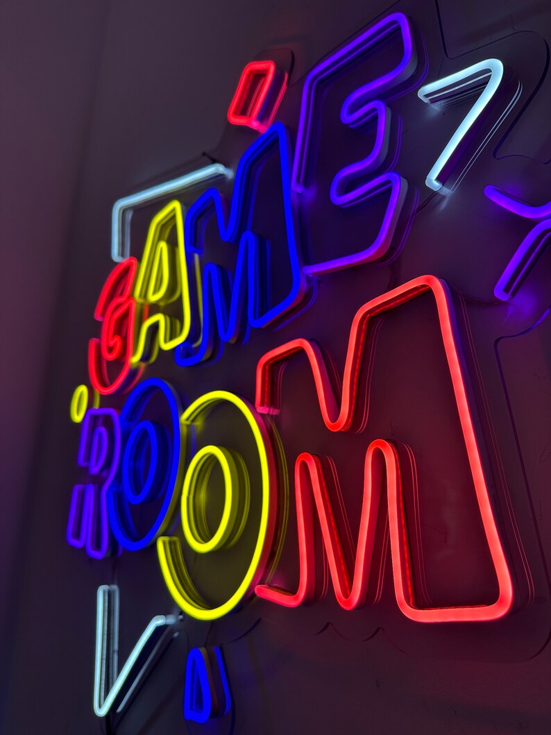Game Room Custom Neon Sign | Neon Sign Gamer | Led Game Wall Art ...
