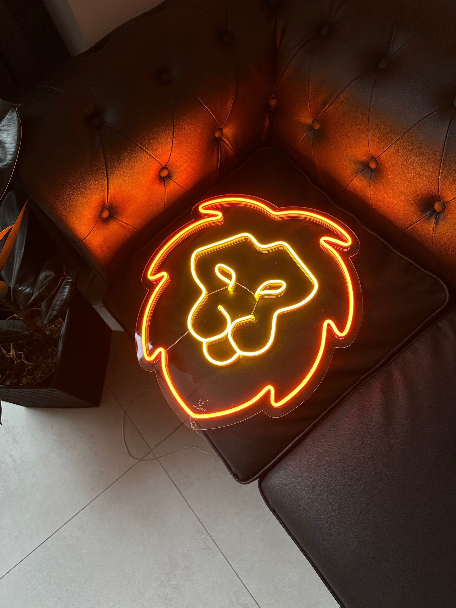 Lion Neon Sign | Art Neon Light Lion Head | Customizable Animal Neon ...