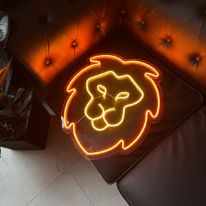 Lion Neon Sign | Art Neon Light Lion Head | Customizable Animal Neon ...