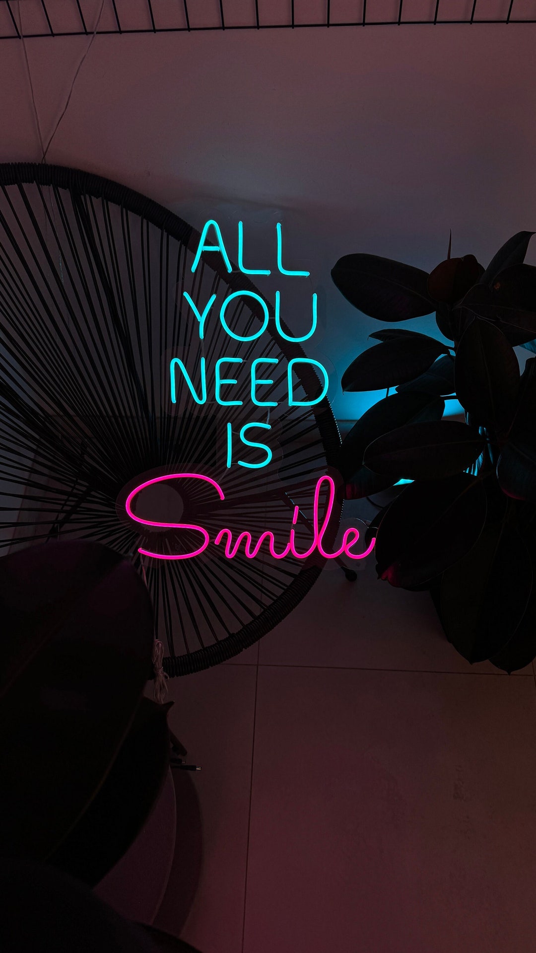 All You Need is Smile Neon Sign | Smile Neon Sign Wall Decor | Custom ...