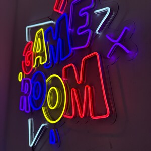 Game Room Custom Neon Sign | Neon Sign Gamer | Led Game Wall Art ...